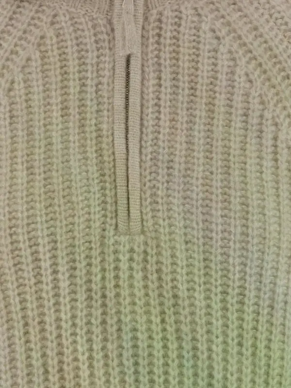 ALLUDE Ribbed-knit Half-zip Sweater