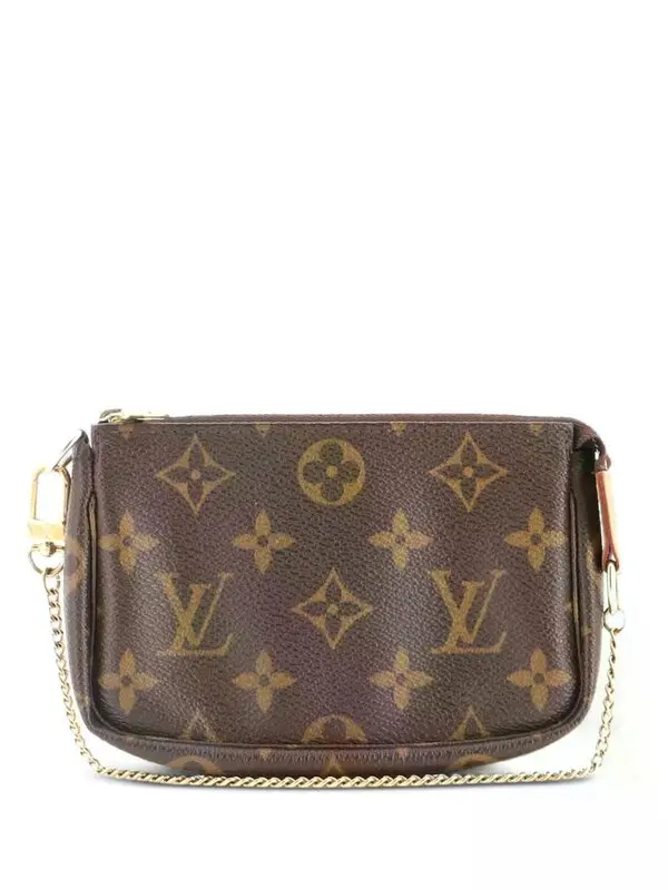 LOUIS VUITTON Pochette Accessoires Monogram Canvas Mini Clutch Bag - Brown