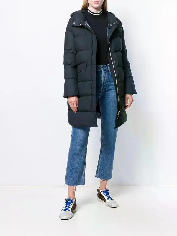 Herno Quilted Hooded Down Coat - Blue