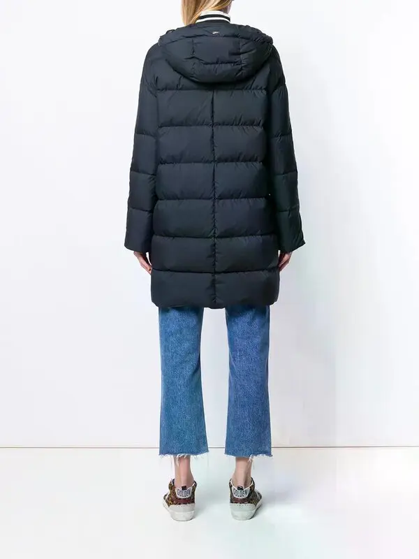 Herno Quilted Hooded Down Coat - Blue