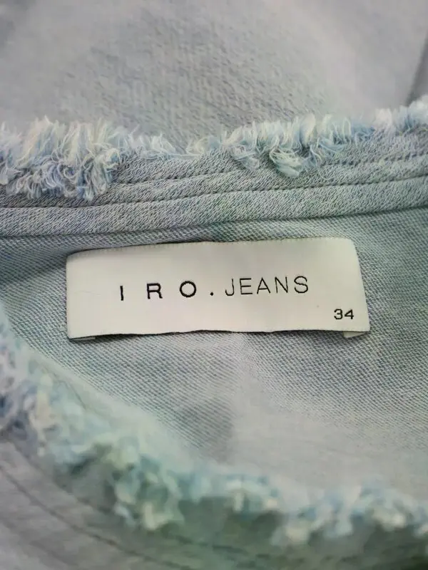 IRO PARIS Florie Frayed Denim T-shirt - Blue