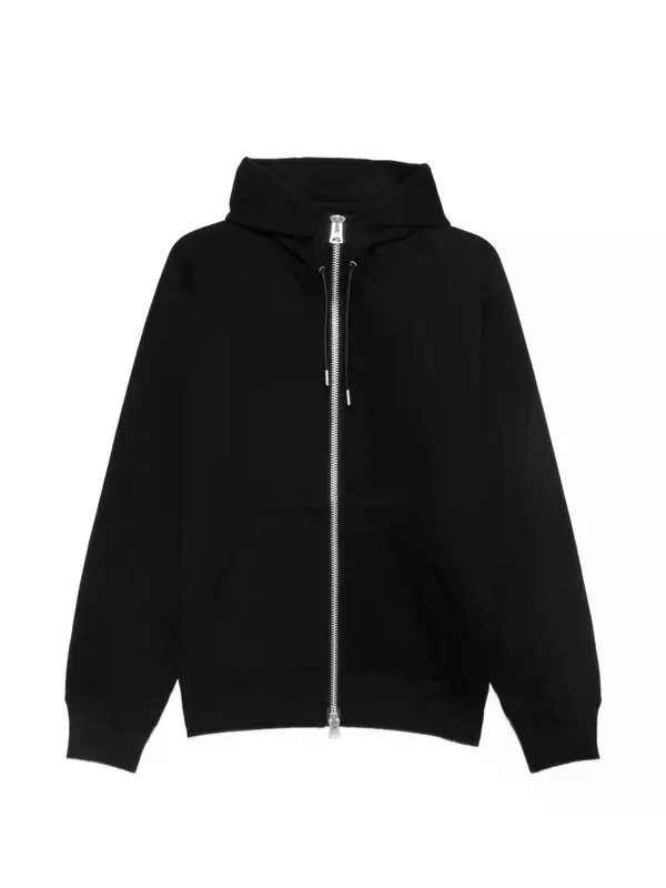 Sacai Zip-up Drawstring Hoodie - Black