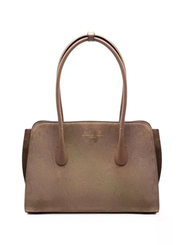 Roberto Festa Zeta Soft Suede Tote Bag - Neutrals