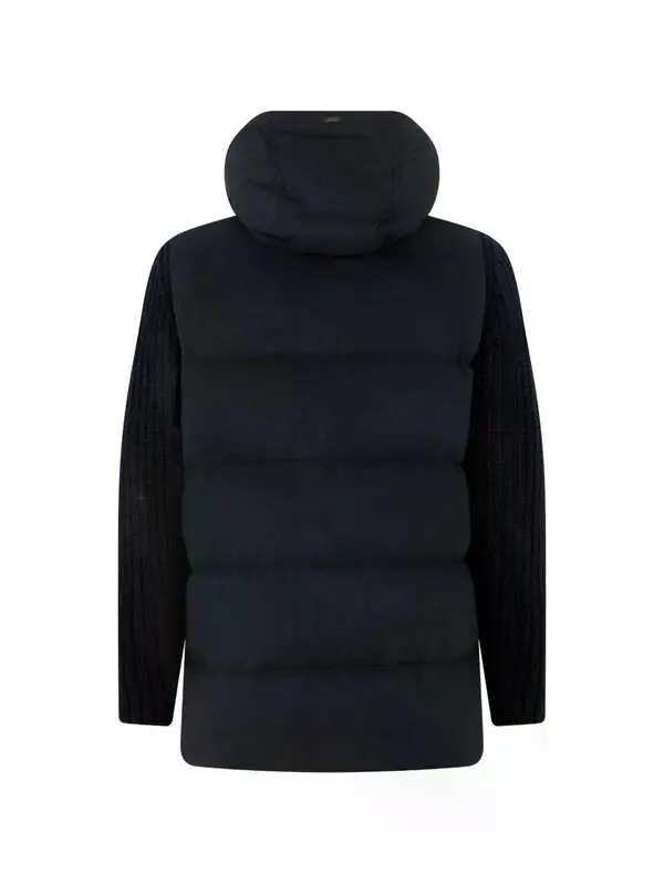 Herno Knitted Sleeve Hooded Jacket