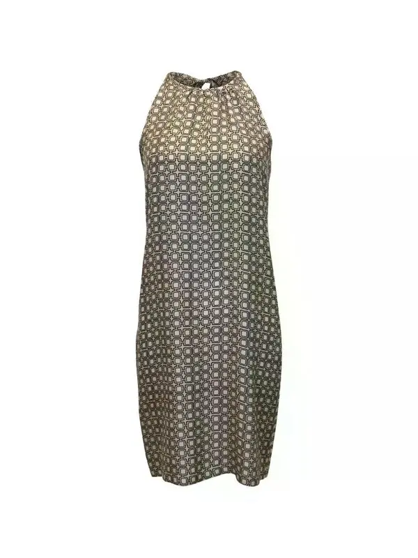 Max Mara Geometric-print Halter Dress - Neutrals