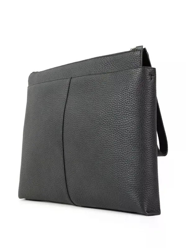 TOD'S Logo-patch Pebbled Clutch Bag