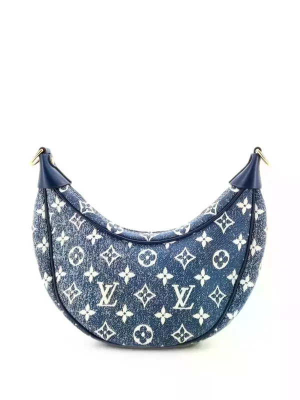 LOUIS VUITTON Loop Monogram Jacquard Denim Hobo Bag - Blue