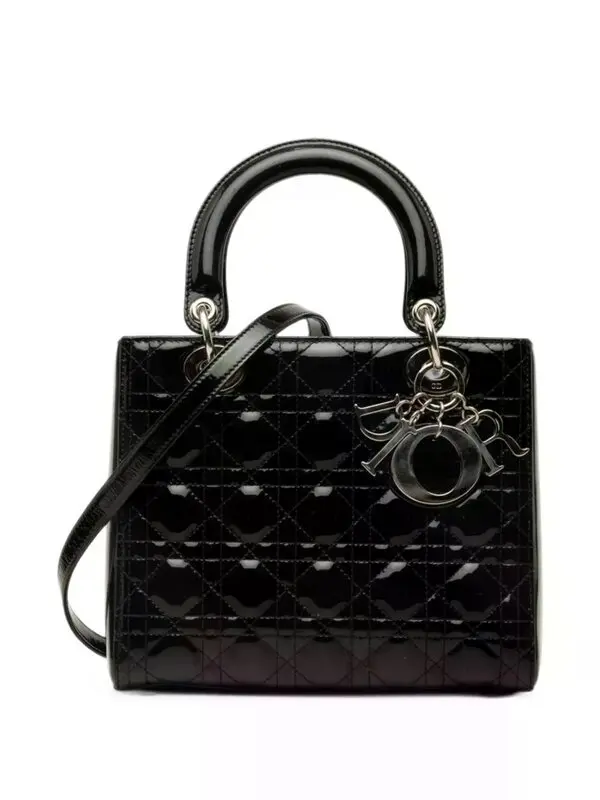 Dior Patent Cannage Lady Satchel - Black
