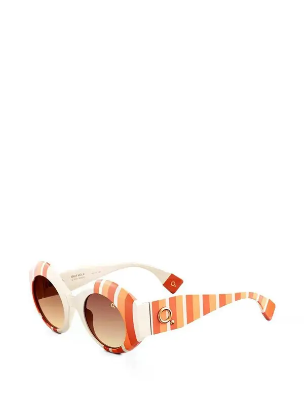 ETNIA BARCELONA Ibiza 12 Striped Round Frame Sunglasses