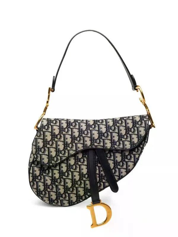 Dior Oblique Canvas Saddle Bag Shoulder Bag - Blue