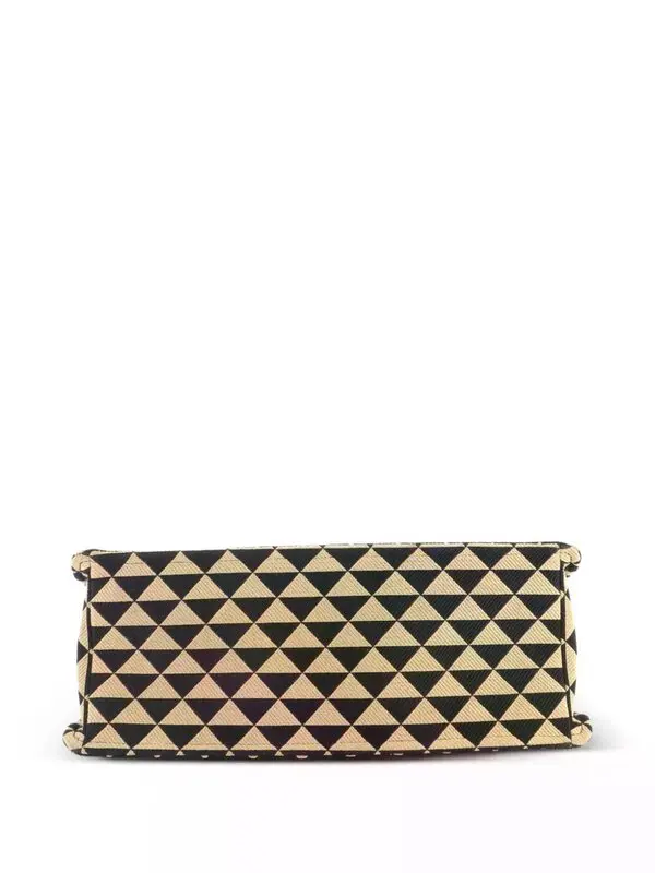 Prada Large Jacquard Shopper Tote Bag - Black