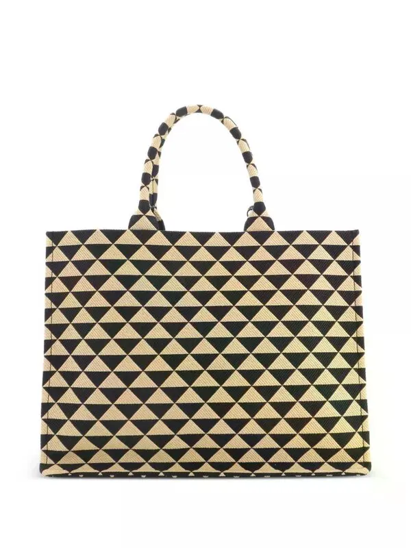 Prada Large Jacquard Shopper Tote Bag