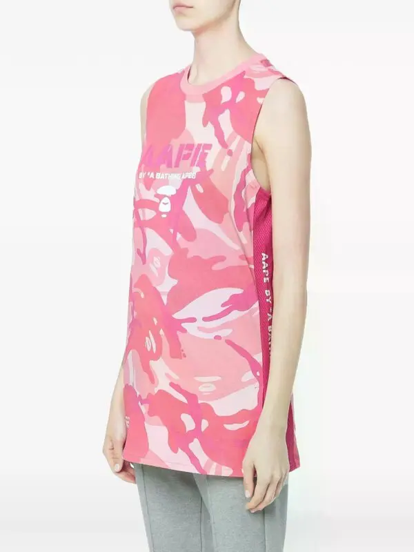 AAPE BY *A BATHING APE Camouflage-print Mesh-tape Tank Top