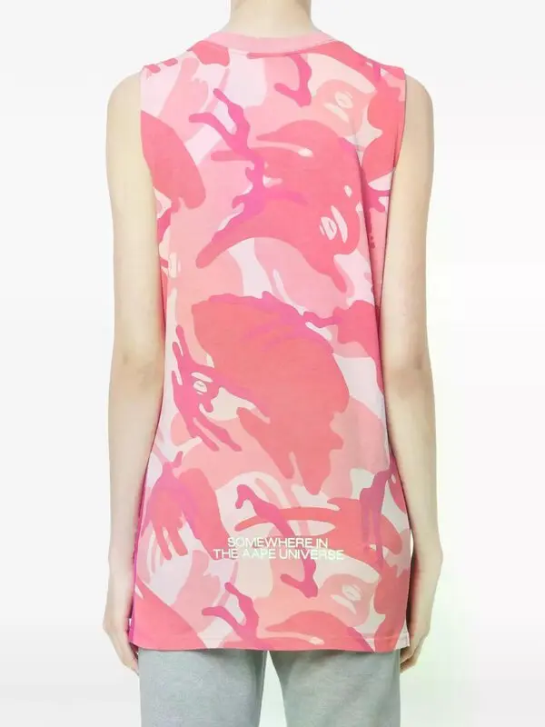 AAPE BY *A BATHING APE Camouflage-print Mesh-tape Tank Top