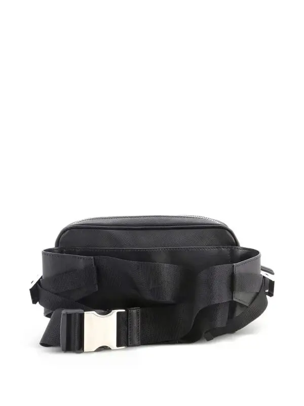 Prada Saffiano Leather Logo Waist Bag - Black