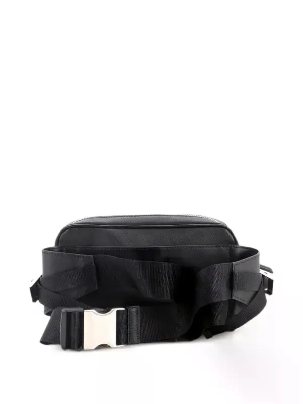 Prada Saffiano Leather Logo Waist Bag - Black