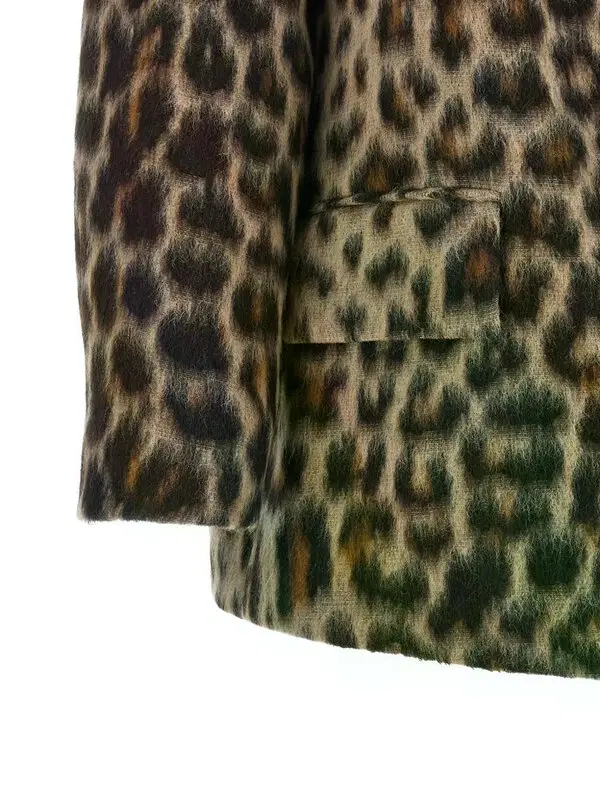 Alberto Biani Animal Print Brushed Finish Coat