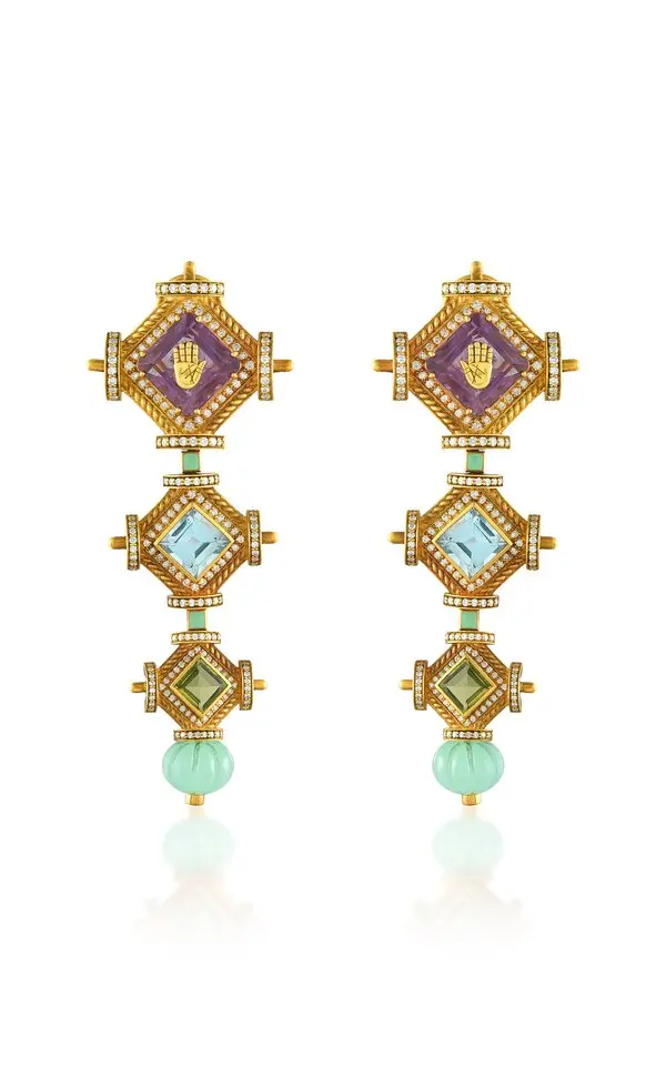 AMRAPALI 18k Yellow Gold -stone Drop Earrings