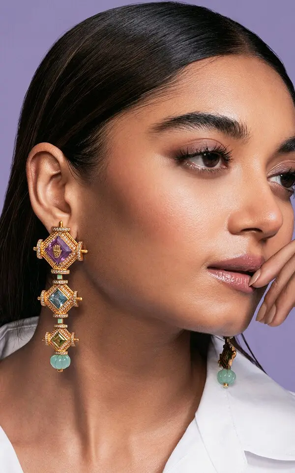 AMRAPALI 18k Yellow Gold -stone Drop Earrings