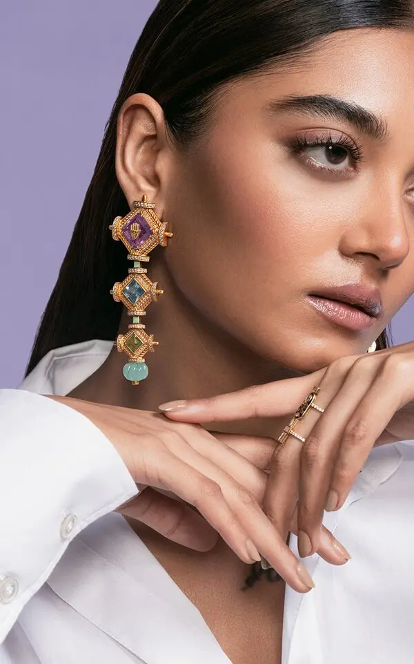 AMRAPALI 18k Yellow Gold -stone Drop Earrings