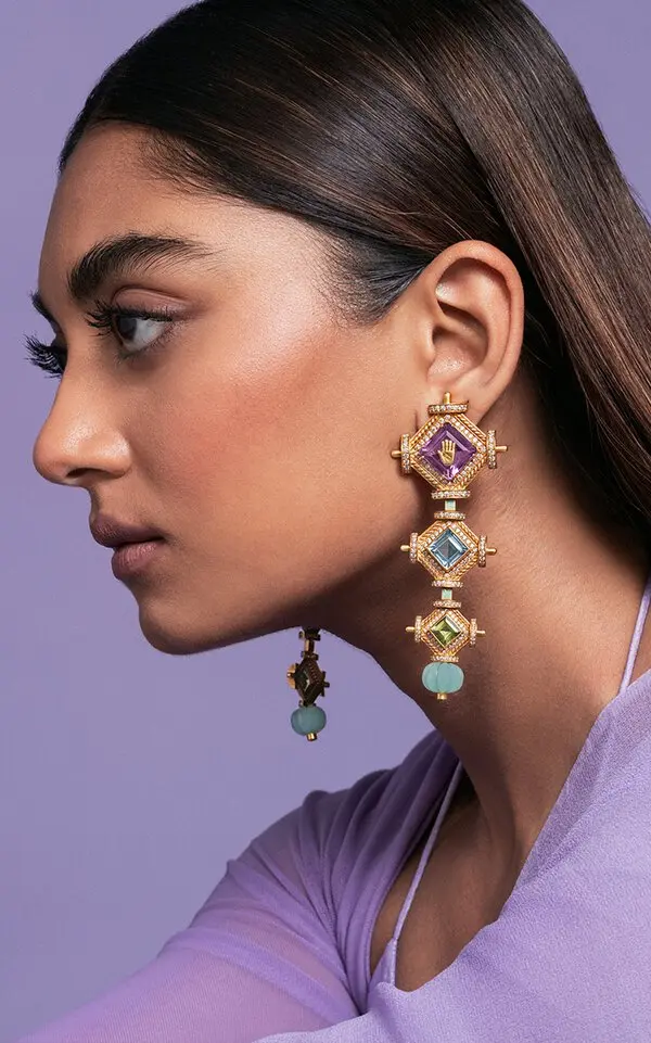 AMRAPALI 18k Yellow Gold -stone Drop Earrings