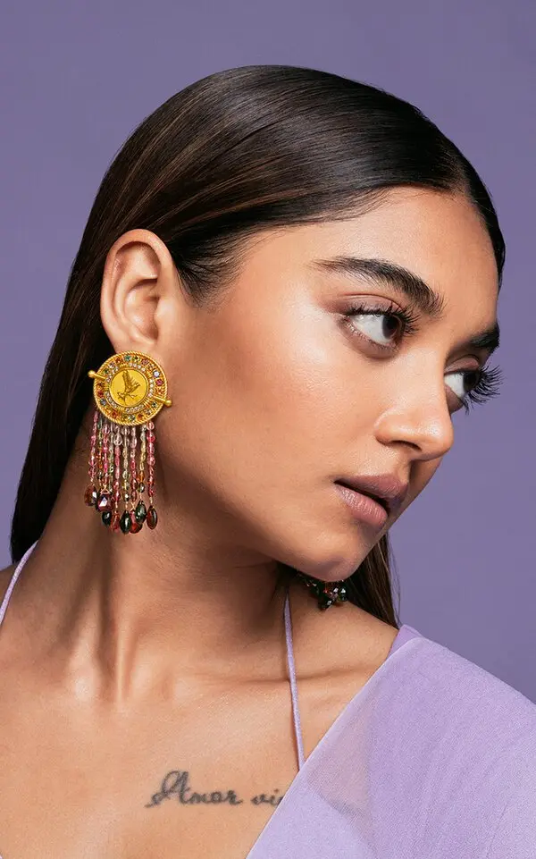 AMRAPALI 18k Yellow Gold Watermelon Waterfall Earrings