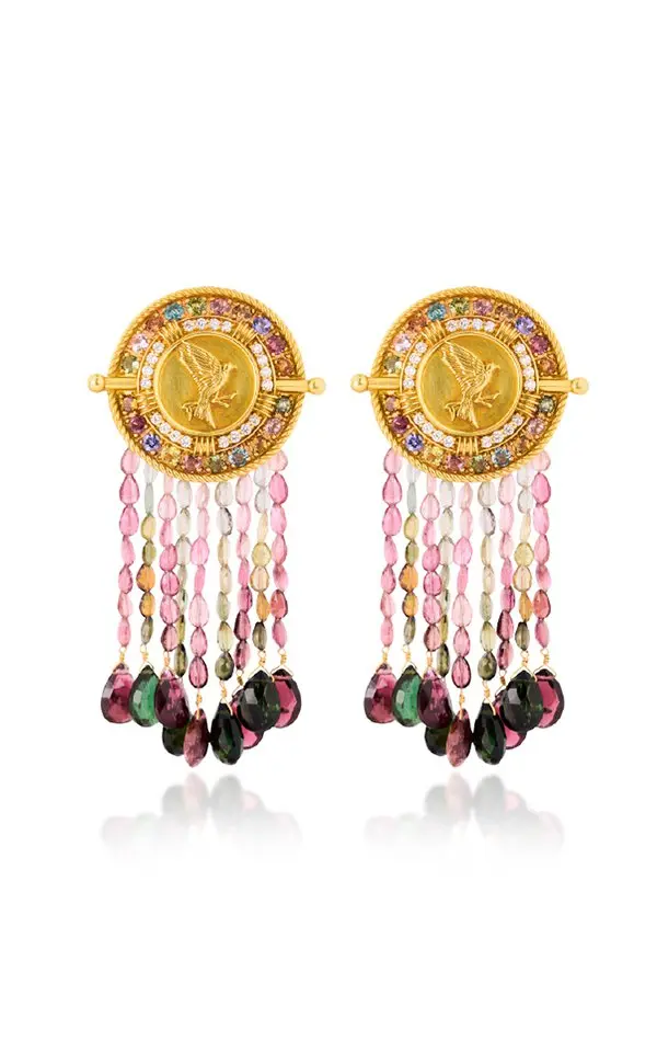 AMRAPALI 18k Yellow Gold Watermelon Waterfall Earrings