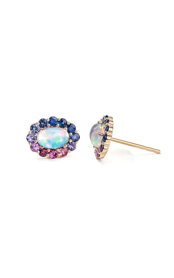 JULIA CHAFE 14k Yellow Gold Opal Twilight Stud Earrings