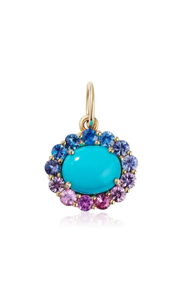 JULIA CHAFE 14k Yellow Gold Turquoise Twilight Charm