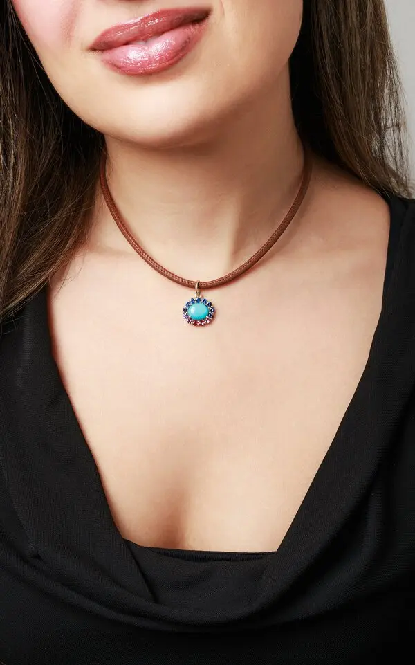 JULIA CHAFE 14k Yellow Gold Turquoise Twilight Charm