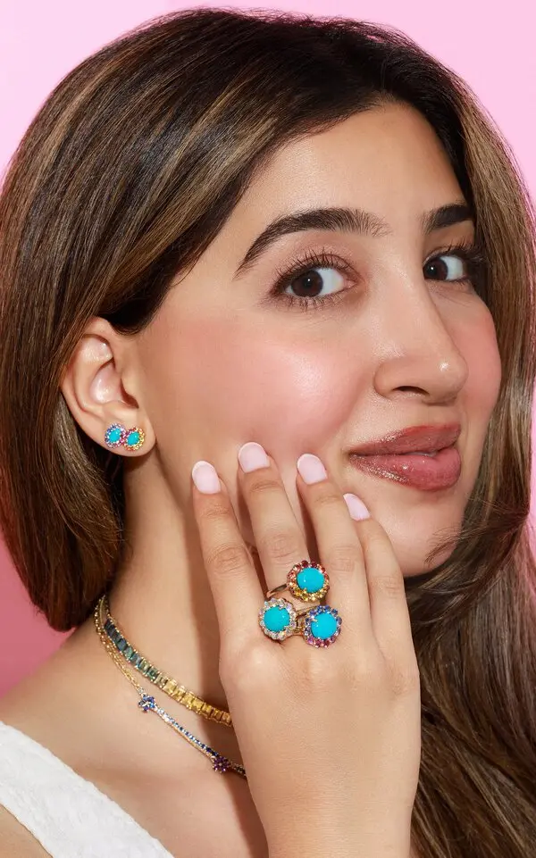JULIA CHAFE 14k Yellow Gold Turquoise Sunset Ring