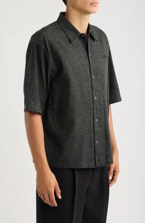 ALLSAINTS Leopardo Organic Cotton Blend Button-up Shirt - Iron Black