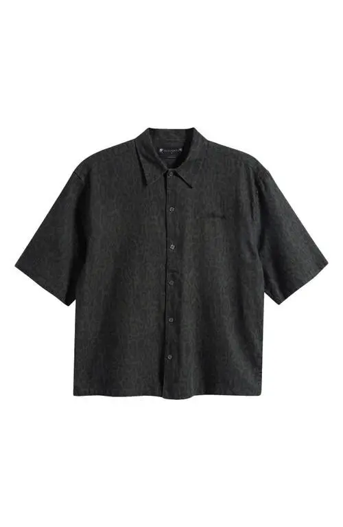 ALLSAINTS Leopardo Organic Cotton Blend Button-up Shirt - Iron Black