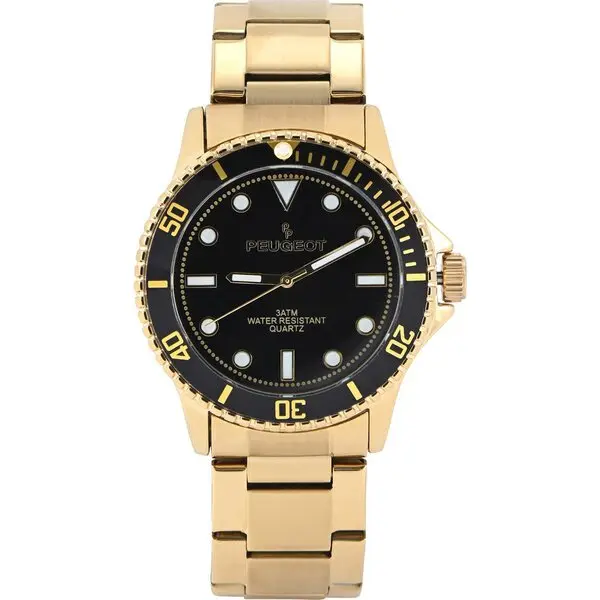 PEUGEOT Sport Bezel Big Face Bracelet Watch40mm - Black