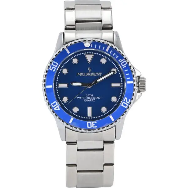 PEUGEOT Sport Bezel Bracelet Watch - Blue