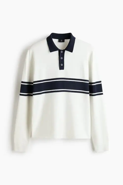 H&M Loose-fit Knit Polo Sweater
