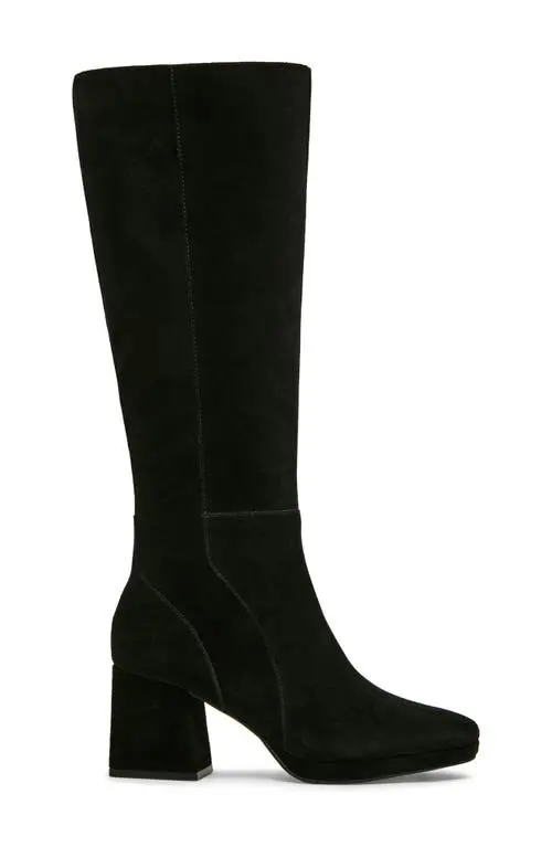 Blondo Sofie Waterproof Knee High Platform Boot - Black Suede