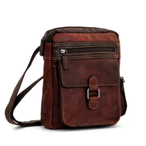 JACK GEORGES Voyager Slim Crossbody Bag - Brown
