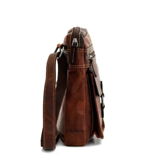 JACK GEORGES Voyager Slim Crossbody Bag - Brown