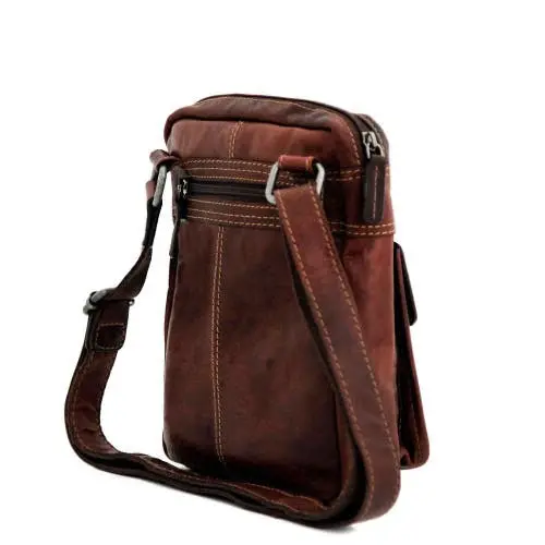 JACK GEORGES Voyager Slim Crossbody Bag - Brown