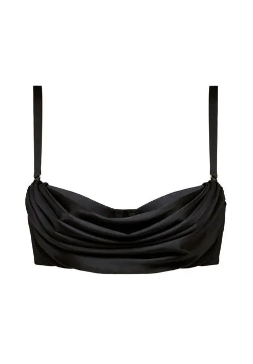 CUUP The Balconette Draped Satin - Black
