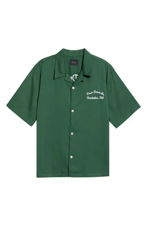 PACSUN Four Drive Embroidered Camp Shirt