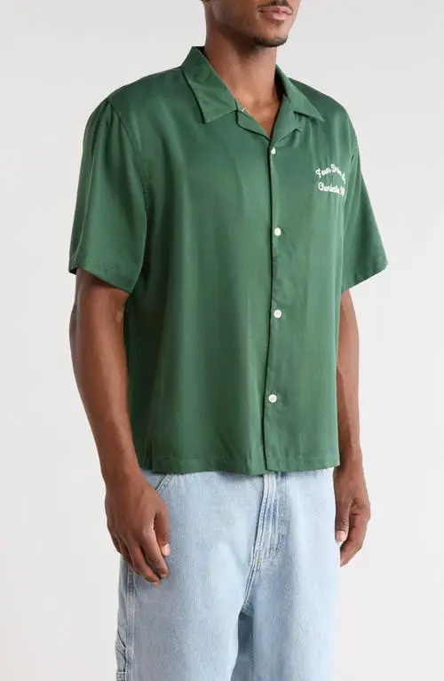 PACSUN Four Drive Embroidered Camp Shirt