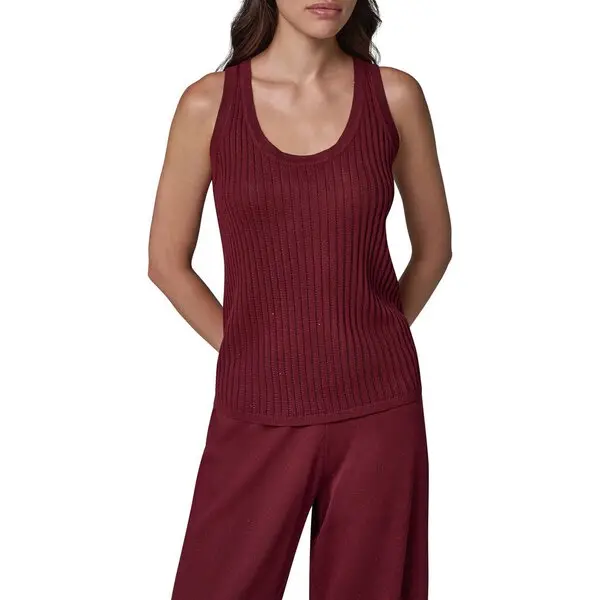 Donna Karan New York Ribbed Sweater Tank - Black Cherry
