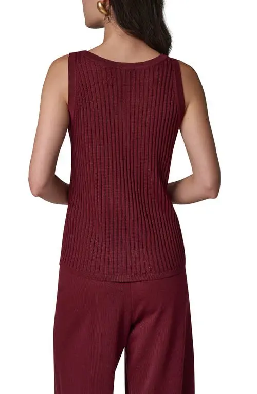 Donna Karan New York Ribbed Sweater Tank - Black Cherry