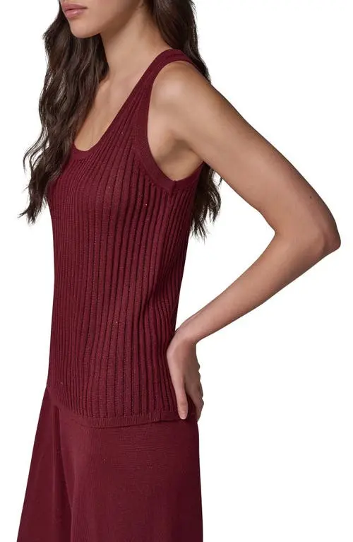 Donna Karan New York Ribbed Sweater Tank - Black Cherry