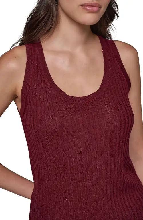 Donna Karan New York Ribbed Sweater Tank - Black Cherry