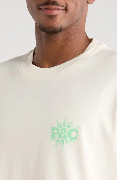 PACSUN Logo Cotton Graphic T-shirt - Cream