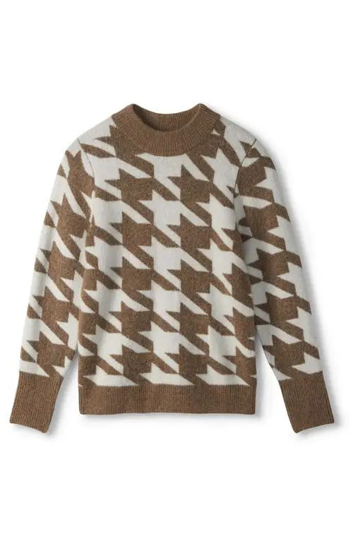 HATLEY Houndstooth Mock Neck Sweater