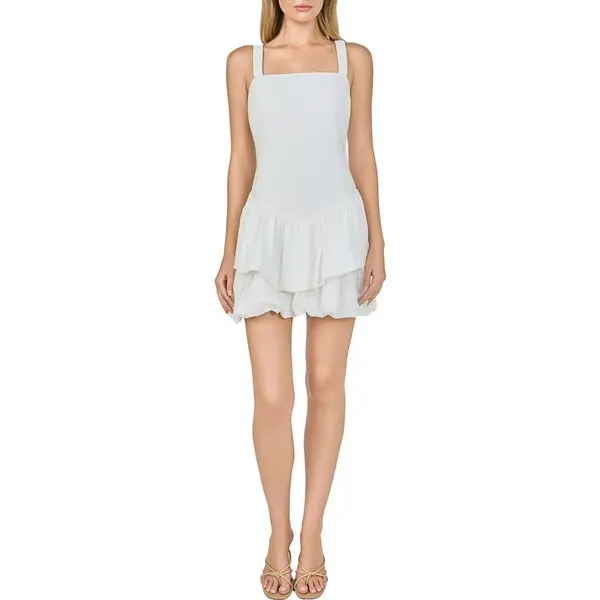Endless Rose Tiered Bubble Hem Sleeveless Mini Dress